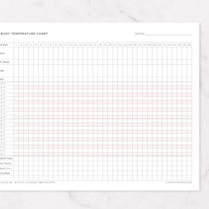 Basal Body Temperature / BBT Chart Printable (US Size/fahrenheit) | TTC, Cervical Fluid ...