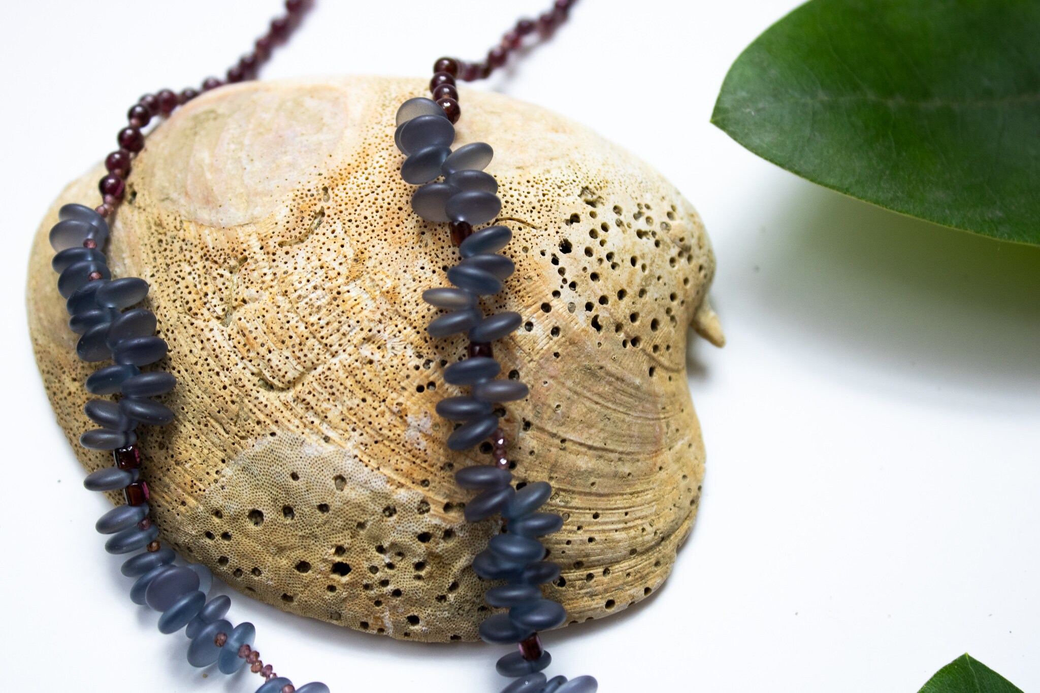 Red Garnet and Vintage Czech Glass fungi Necklace - Etsy