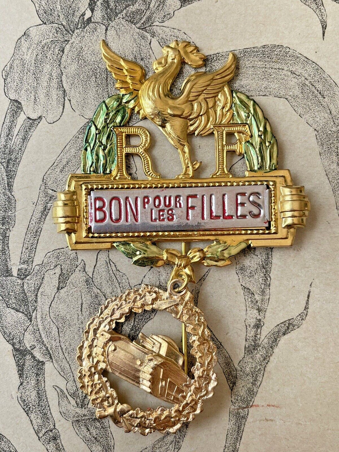 Conscript Badge Military Service Good for Girls Rooster RF Brooch - Etsy