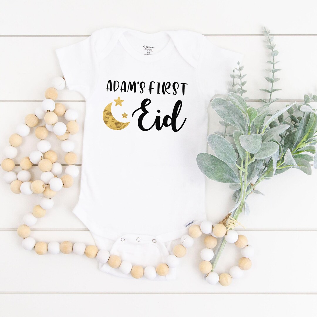 Custom First Eid Onesie®, Eid Mubarak, Baby Girl, Baby Boy Newborn ...