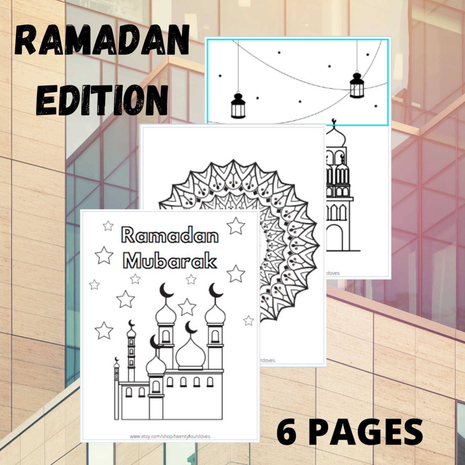 Ramadan Coloring Pages Ramadan Mubarak Ramadan Activity - Etsy