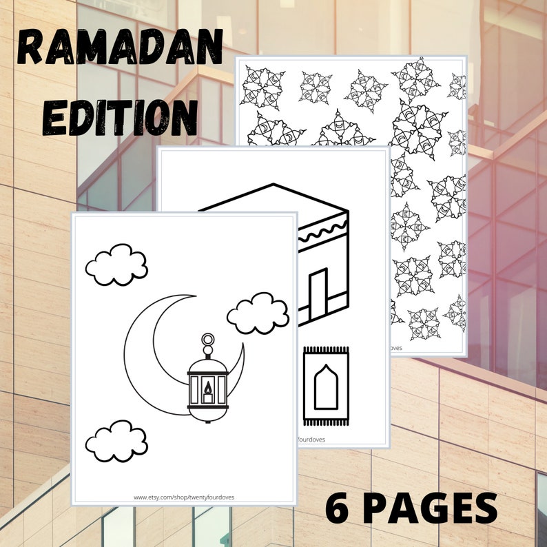 Ramadan Coloring Pages Ramadan Mubarak Ramadan Activity - Etsy