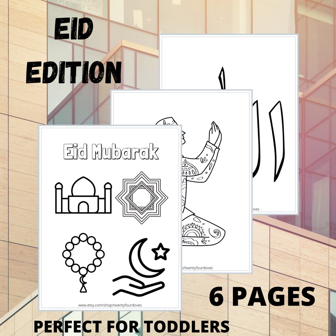 Eid Coloring Pages, Eid Mubarak, Eid Activity, Toddler Activity, Muslim ...