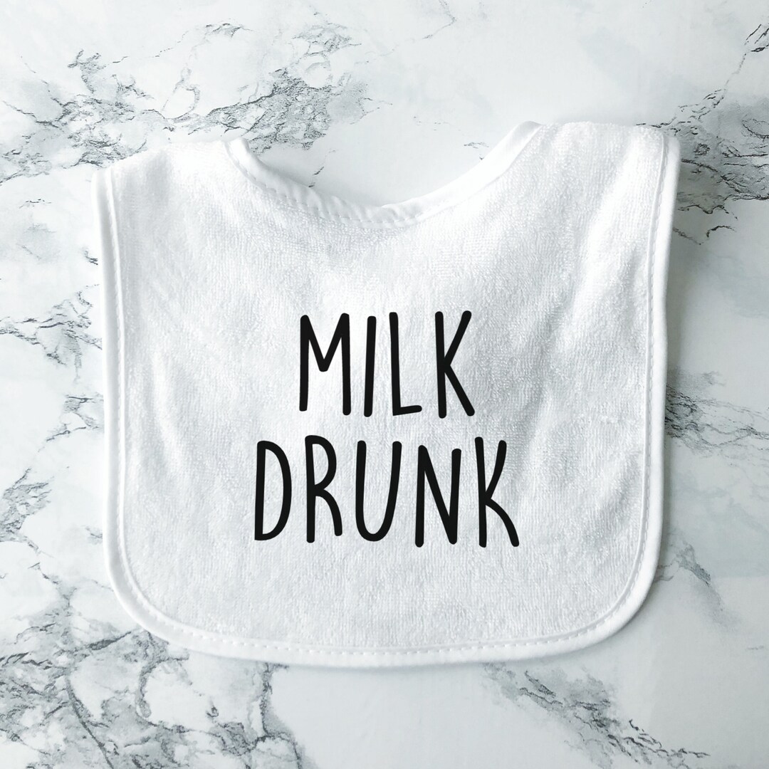 Milk Drunk Bib, Baby Girl, Baby Boy Newborn Clothes, Baby Shower Gift ...