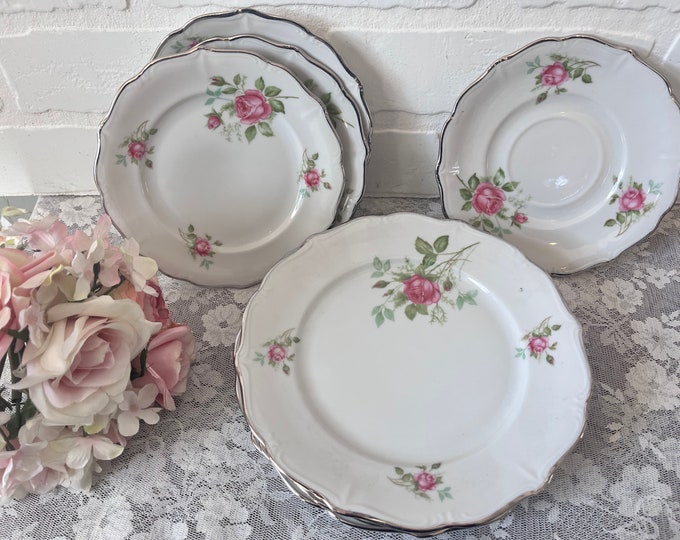 Vintage German Cup & Saucer Set, Pink Floral Rose Design, Bavaria ...