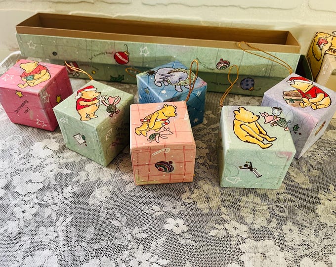Winnie the Pooh Cube Ornaments - Set of (6) - Etsy