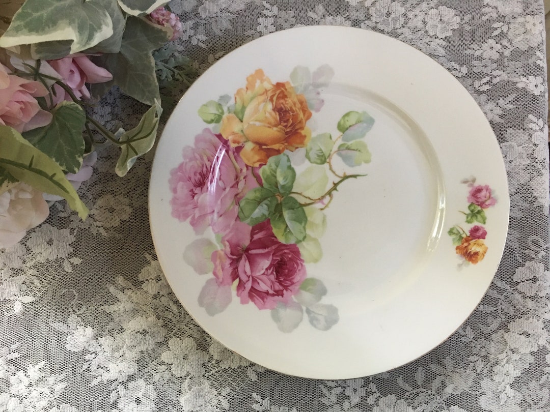 Vintage Czechoslovakia Floral Plate - Etsy