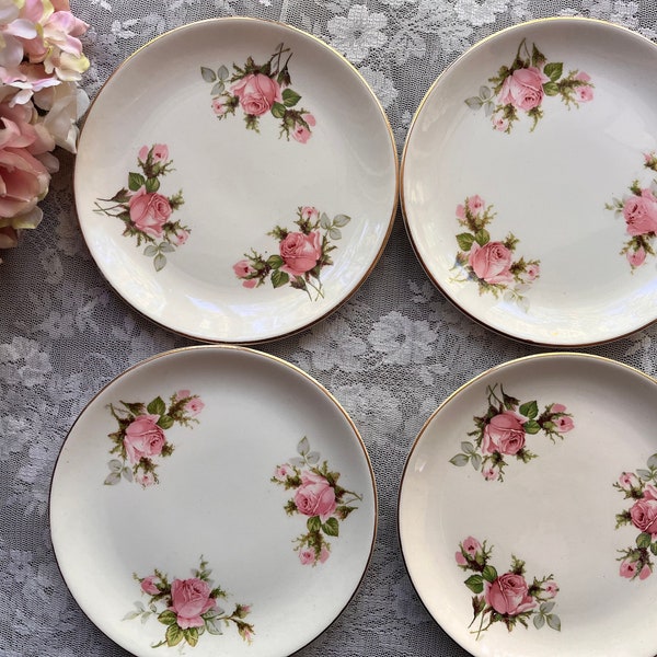 Vintage Rose Plates - Etsy