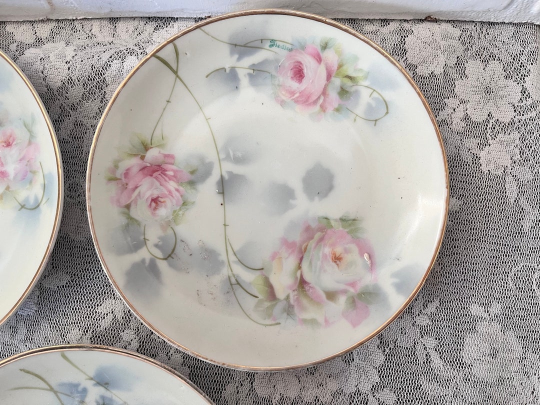 Set of (3) Gorgeous Vintage Hand Painted Rose Plates - Etsy
