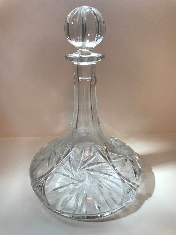 Vintage Crystal Decanter Pinwheel Star Gift Decanters Kitchen & Dining ...