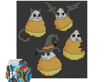 Pattern-happy Hollow 9 Patch Row 2 Only-cross Stitch Pattern-bats ...