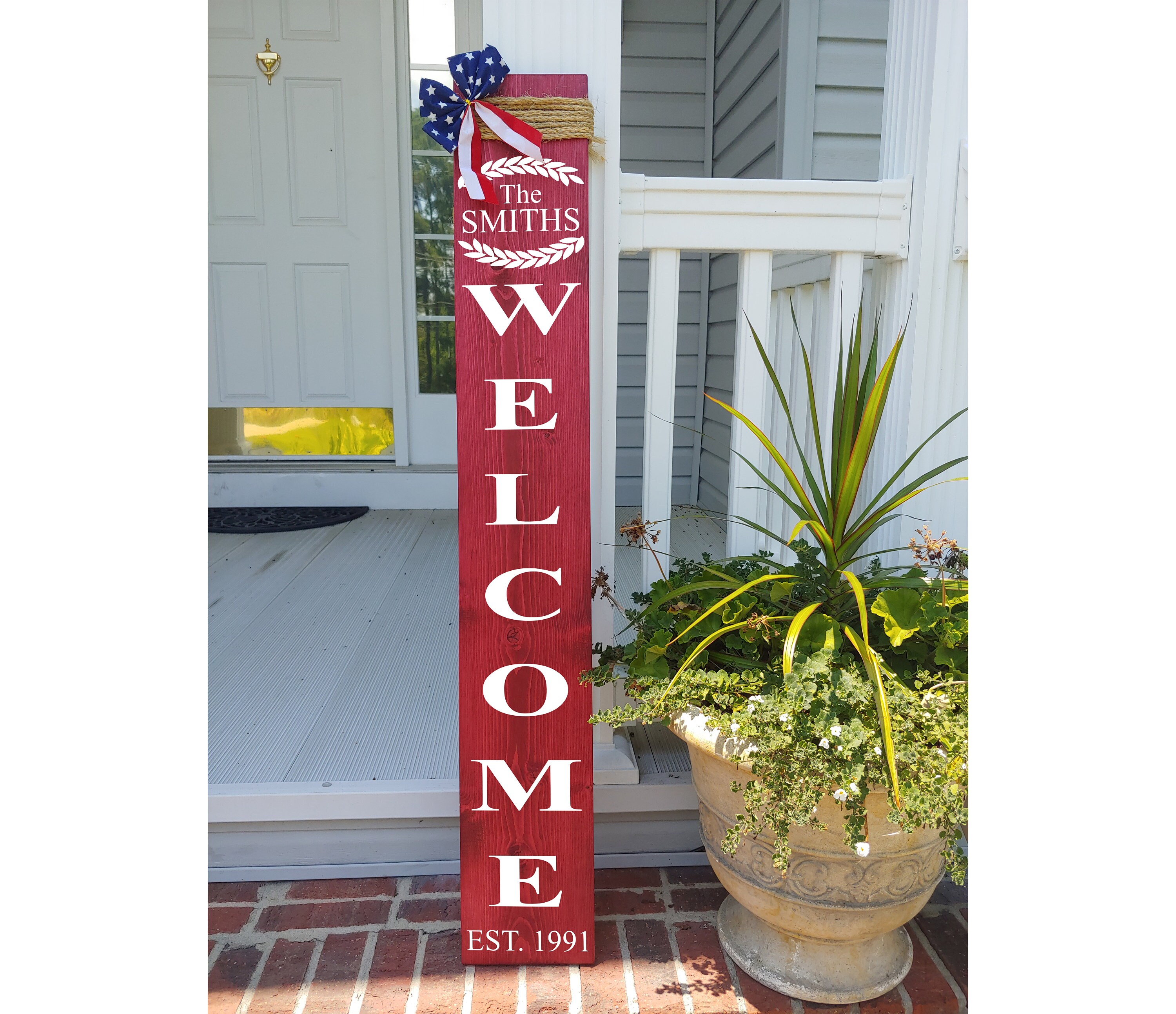 Wall Hangings Porch Leaner Personalized Welcome Sign with Shell ...