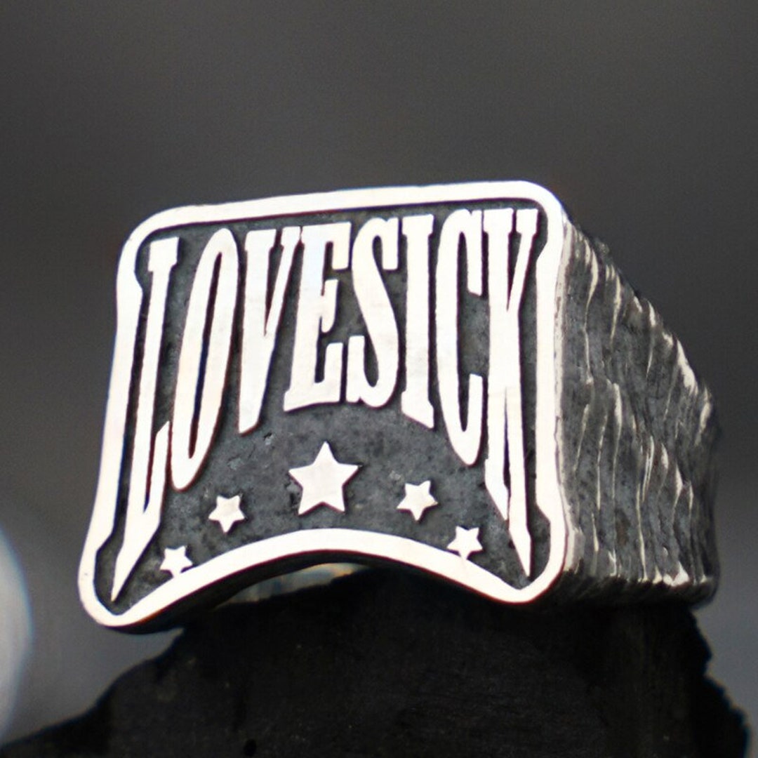 Large Sterling Silver Lovesick Ring Men's Women's - Etsy