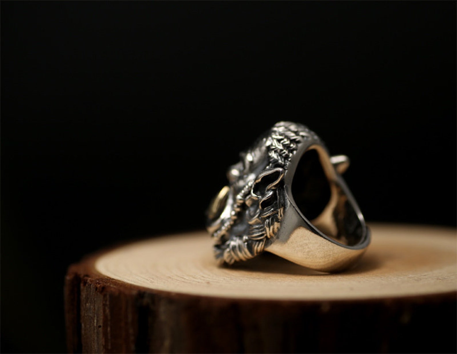 Skull Ring Silver World Of Warcraft Orc Ring Huge Monster | Etsy