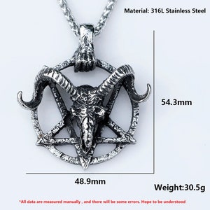 Satanic Goats Head Pentagram Sigil of Baphomet Pentacle Gothic Punk ...