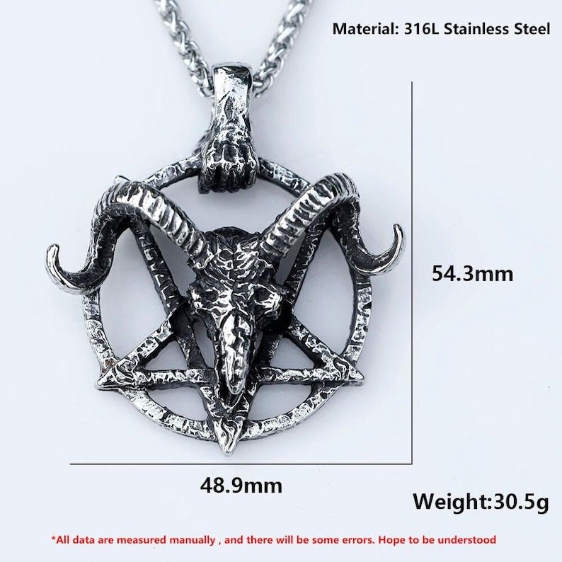 Satanic Goats Head Pentagram Sigil of Baphomet Pentacle Gothic - Etsy