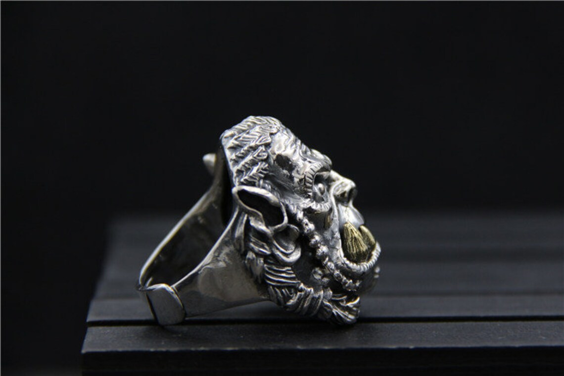 Skull Ring Silver World of Warcraft Orc Ring Huge Monster - Etsy UK