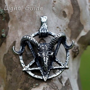 Satanic Goats Head Pentagram Sigil of Baphomet Pentacle Gothic Punk ...