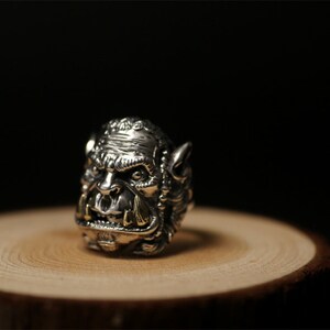 Skull Ring Silver World of Warcraft Orc Ring Huge Monster Skull Horror ...