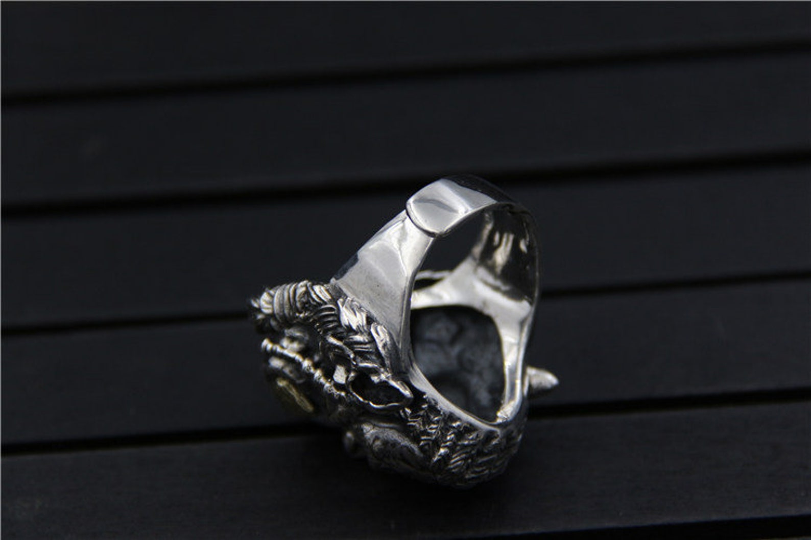 Skull Ring Silver World Of Warcraft Orc Ring Huge Monster | Etsy