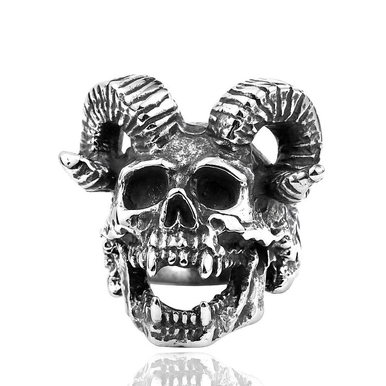 Satanic Demon Devil Lucifer Goats Skull Baphomet Stainless - Etsy UK