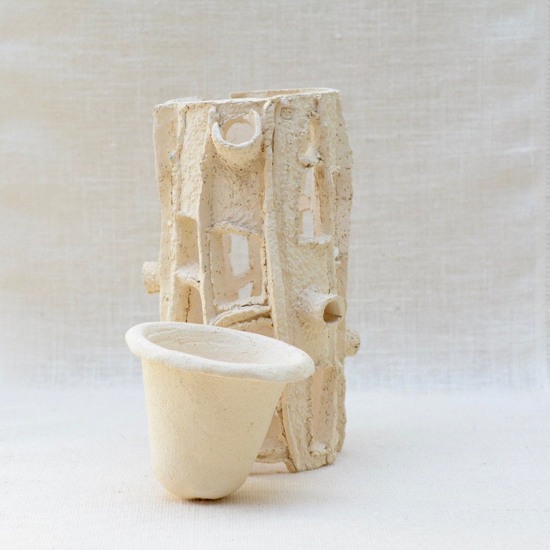Openwork Ceramic Log Plant Stand With Plant Pot - Etsy