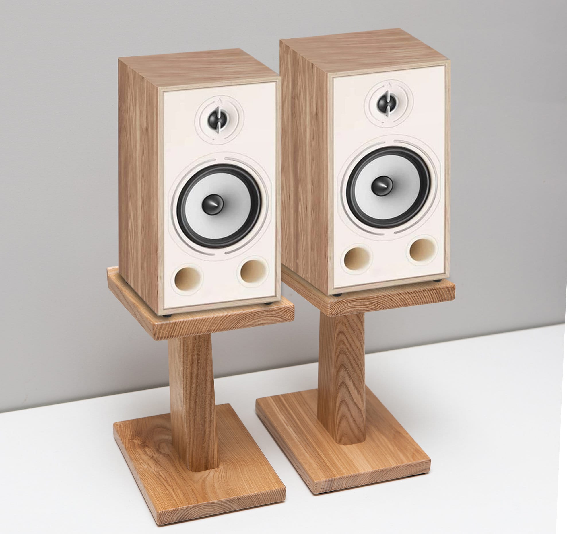 Speaker Stands, Natural Wood With Vibration Isolation - Etsy