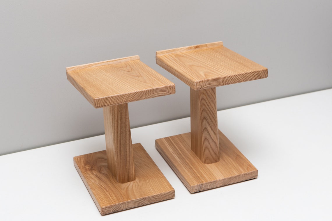 Speaker Stands, Natural Wood With Vibration Isolation - Etsy