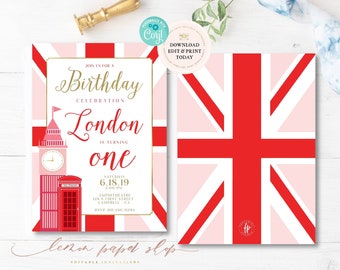 British Birthday Invitation - Etsy