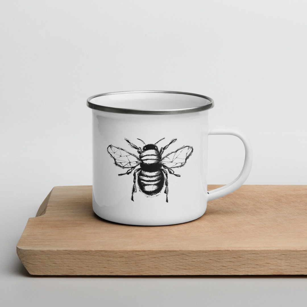 Honey Bee Enamel Camp Mug, Original Artwork by Heidi Ruckman - Etsy