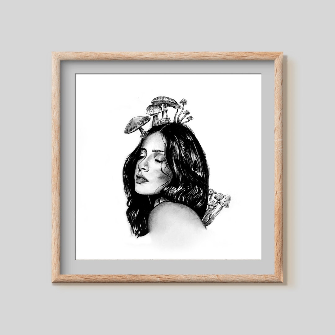 Mushroom Lady, Original Artwork by Heidi Ruckman, Fine Art Print - Etsy