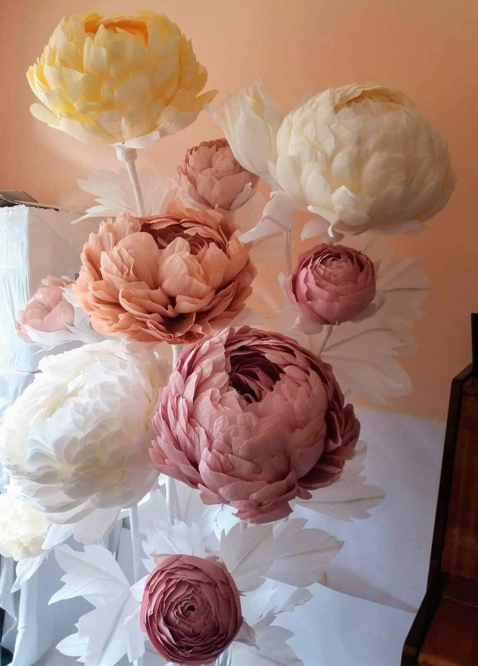 Giant Paper Peony Triple Stem Home and Event Decoration - Etsy