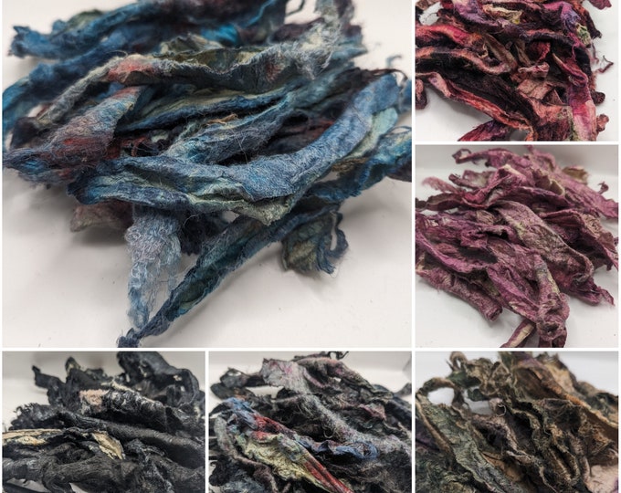 SILK CARRIER RODS and Silk Waste, Dyed, Sold in Packs of 6, Silk Waste ...