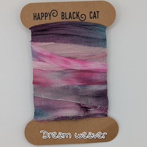 CHIFFON-SILK RIBBON Limited Edition, Hand Dyed in the U.K. From 1 Meter ...