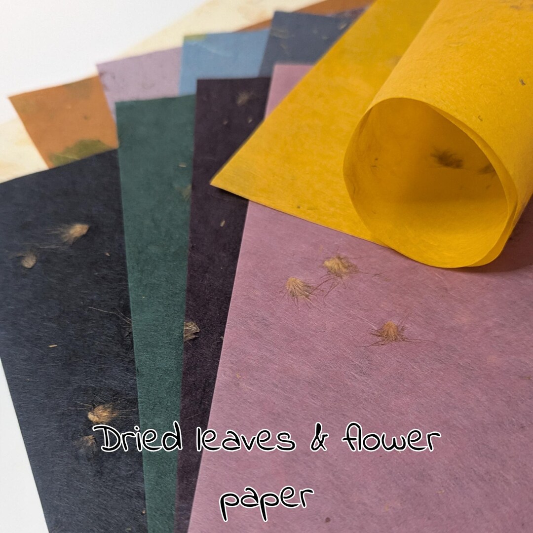 DRIED FLOWER LEAF Paper, With Mulberry Fibre, 30gsm - 40gsm, A4 Sheets ...