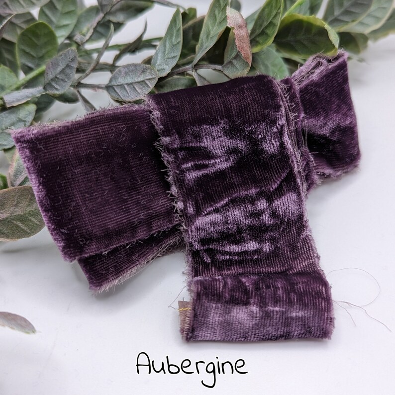 VELVET RIBBON, LUXURY, Frayed Edge, Fiber Art Supply (1 Yard) - Etsy