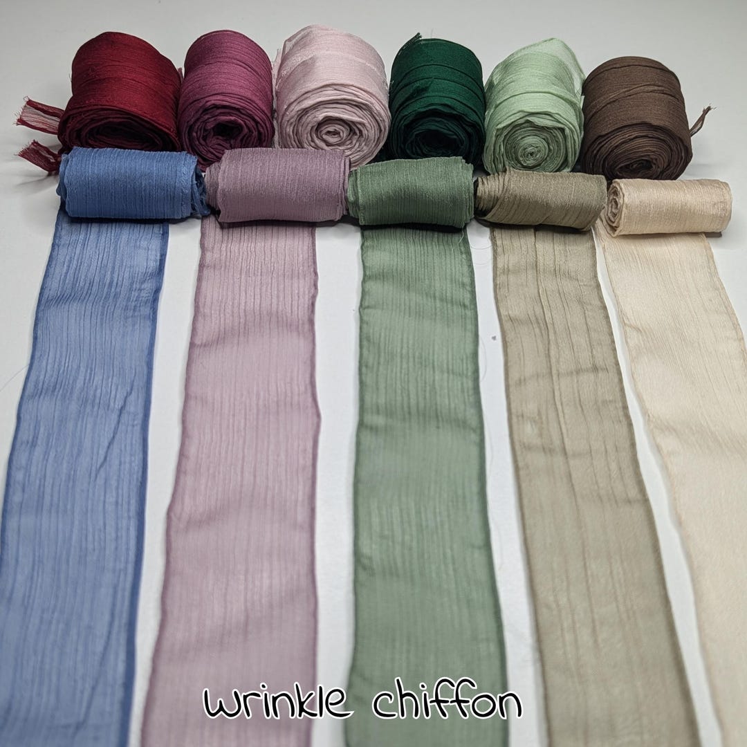 WRINKLE CHIFFON Ribbon. Fiber Art Ribbon, Journal, Scrapbook ...