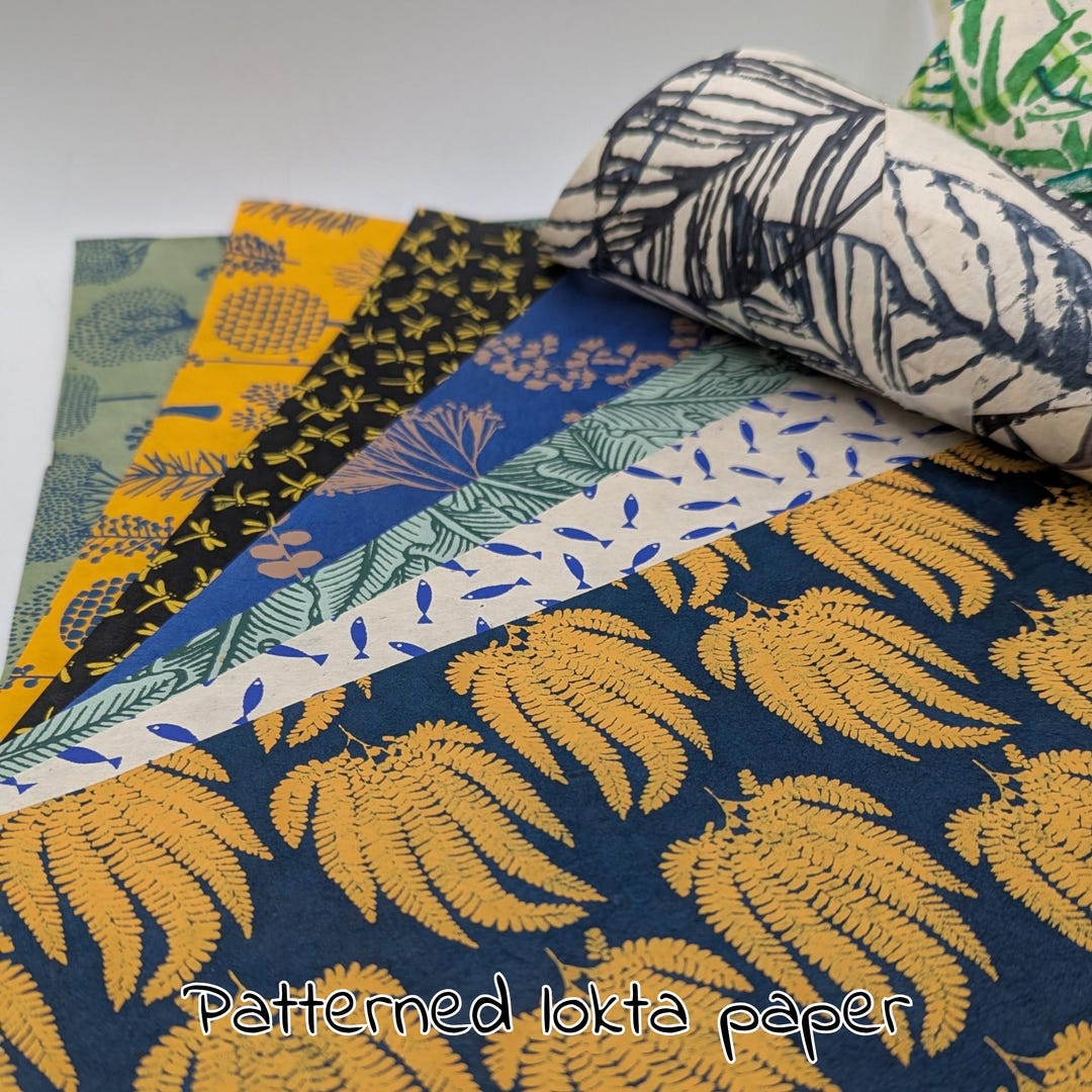 PATTERNED LOKTA PAPER, 50gsm - 60gsm, A4 Sheets, Great for Scrap Books ...