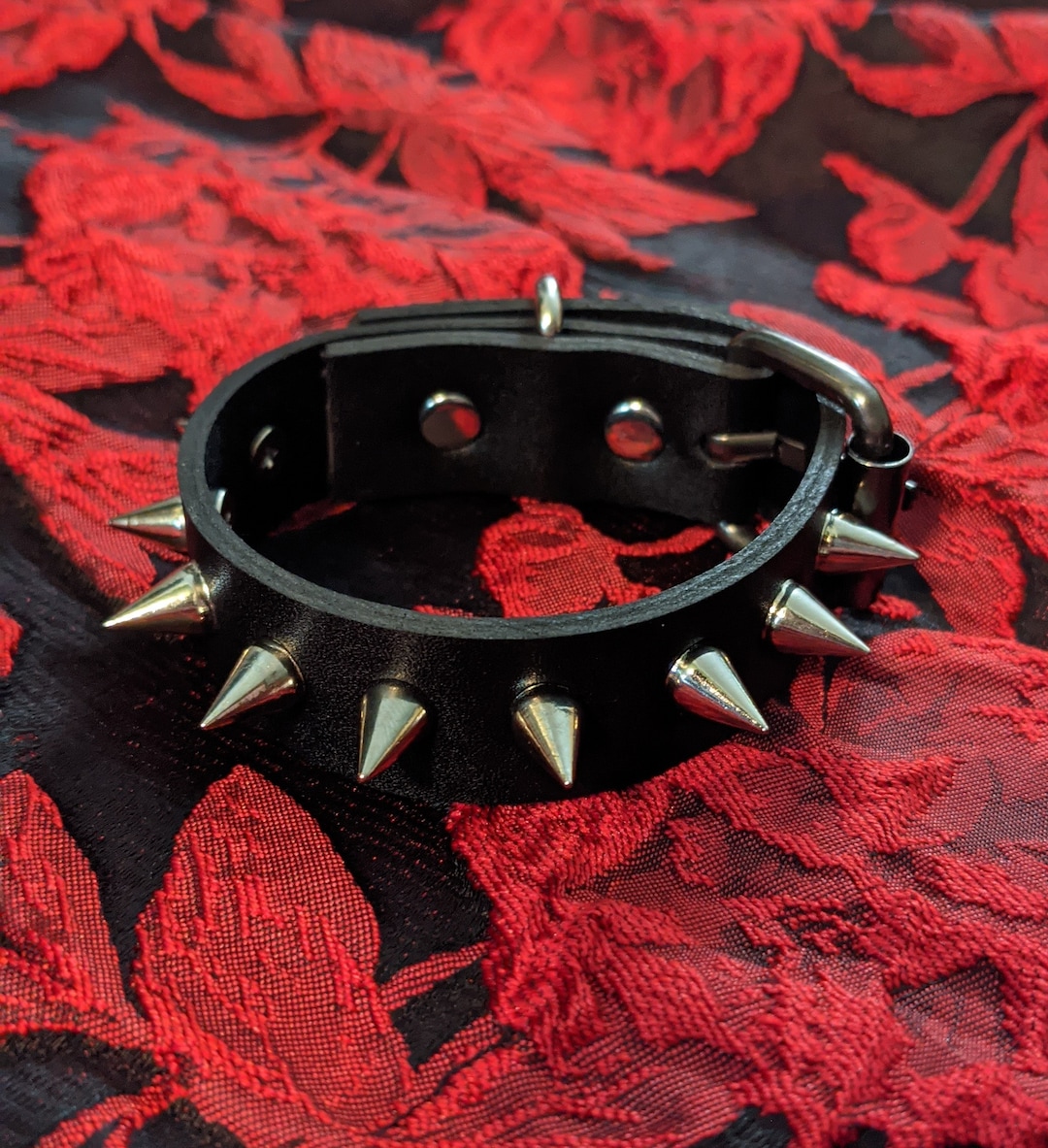 Handmade Punk Genuine Leather LIL SPIKE Spiked Bracelet Cuff - Etsy