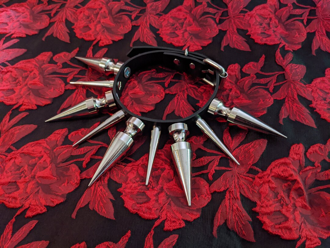 Handmade ULTRA MEGA SPIKEY Spiked Genuine Leather Collar Choker - Etsy