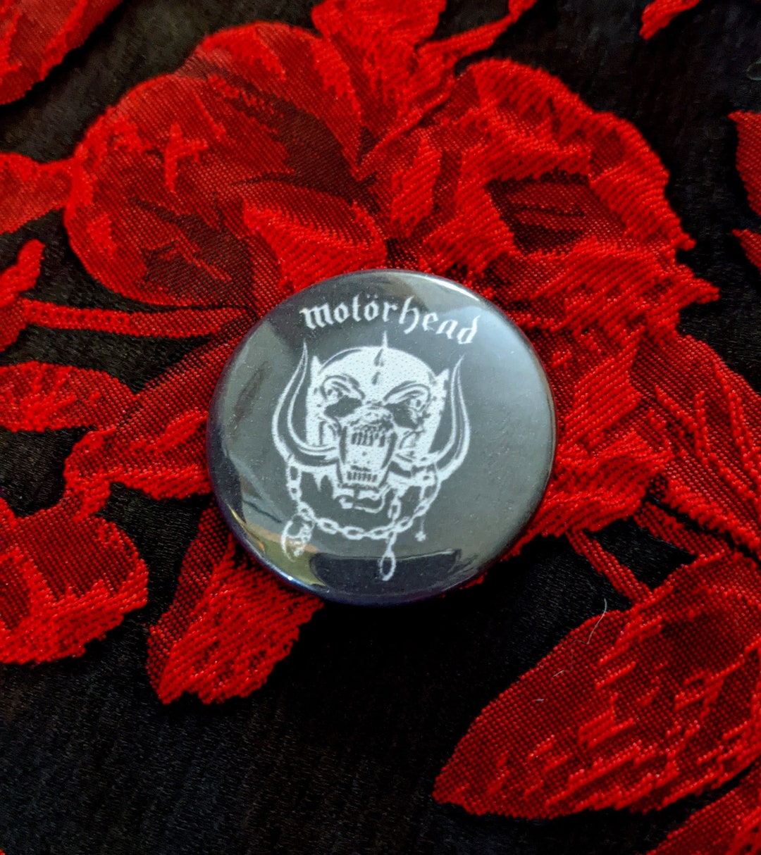 Handmade 1.5" Black Motorhead Logo Metal Pinback Button Pin - Etsy