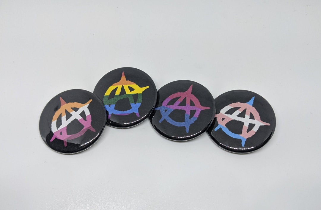 Handmade LGBT Anarchy Symbol 1.5" Pinback Buttons - Etsy