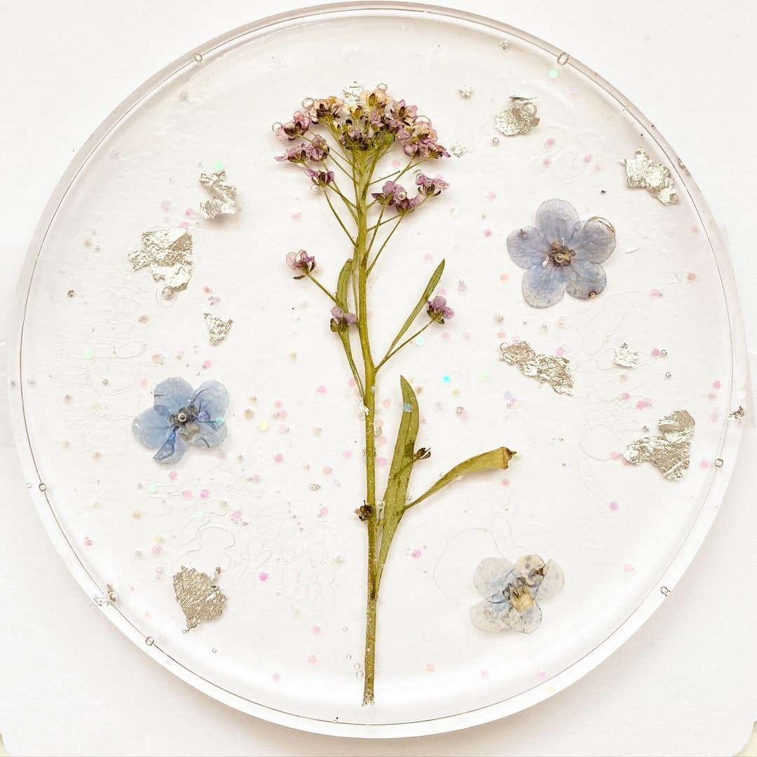 Pressed Dried Flower Resin Coaster: Botanical Paperweight Decoration - Etsy