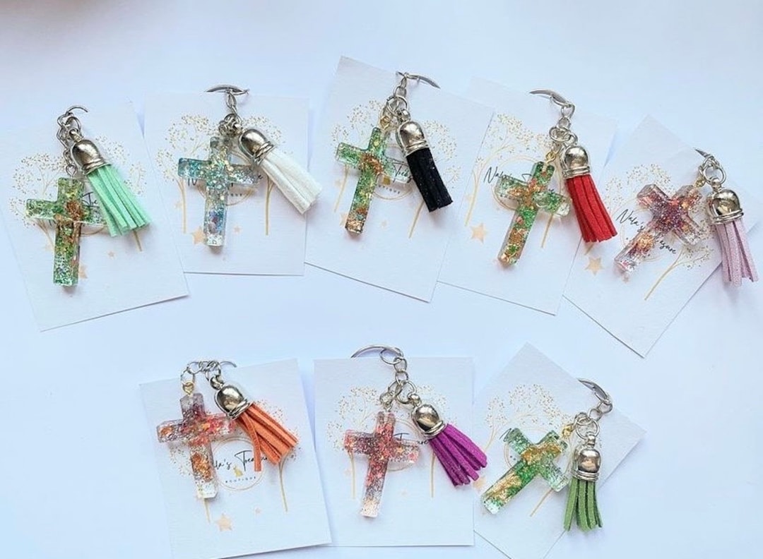 Cross Faith Keychain | Keyring | Christian Keyring | Scripture Gift ...