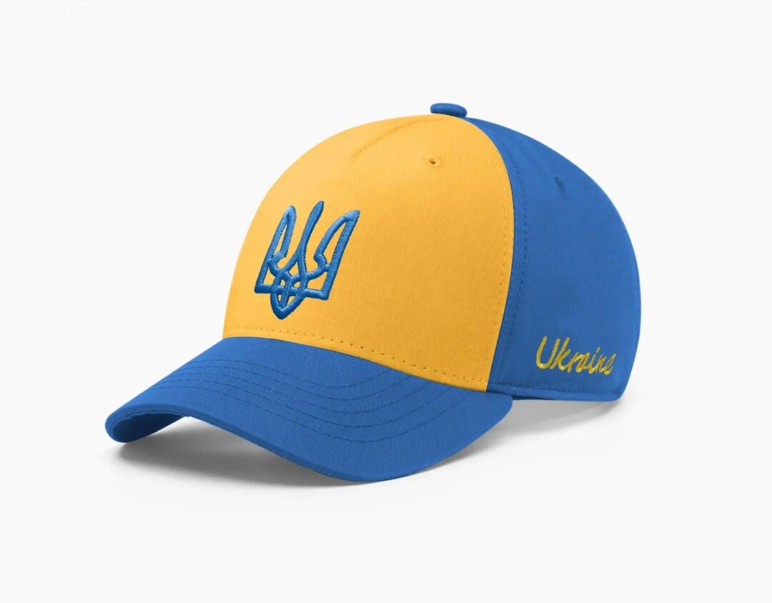 Blue & Yellow Ukrainian Tryzub Cap, Embroidered Cotton Baseball Cap - Etsy