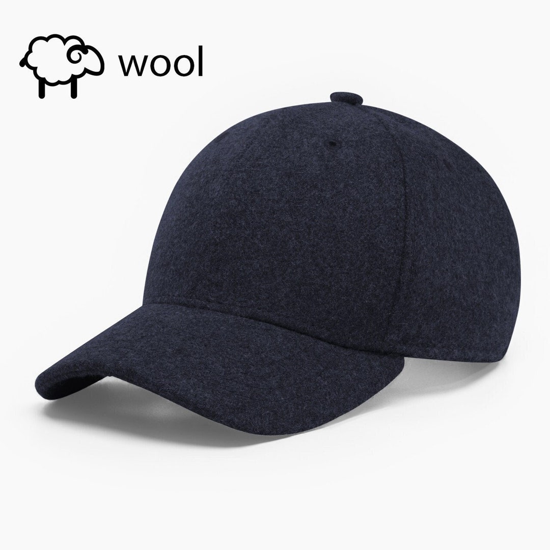 Navy Blue Wool Baseball Cap, Unisex Winter Hat, Made in Ukraine - Etsy