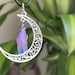 Trans Pride Blue Pink Quartz Point in Celtic Crescent Moon Pendant ...