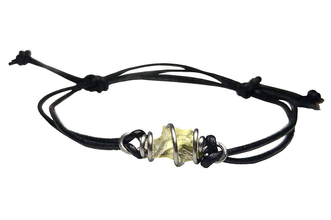 Genuine Raw Libyan Desert Glass Wire Wrapped Cage Bracelet - Etsy