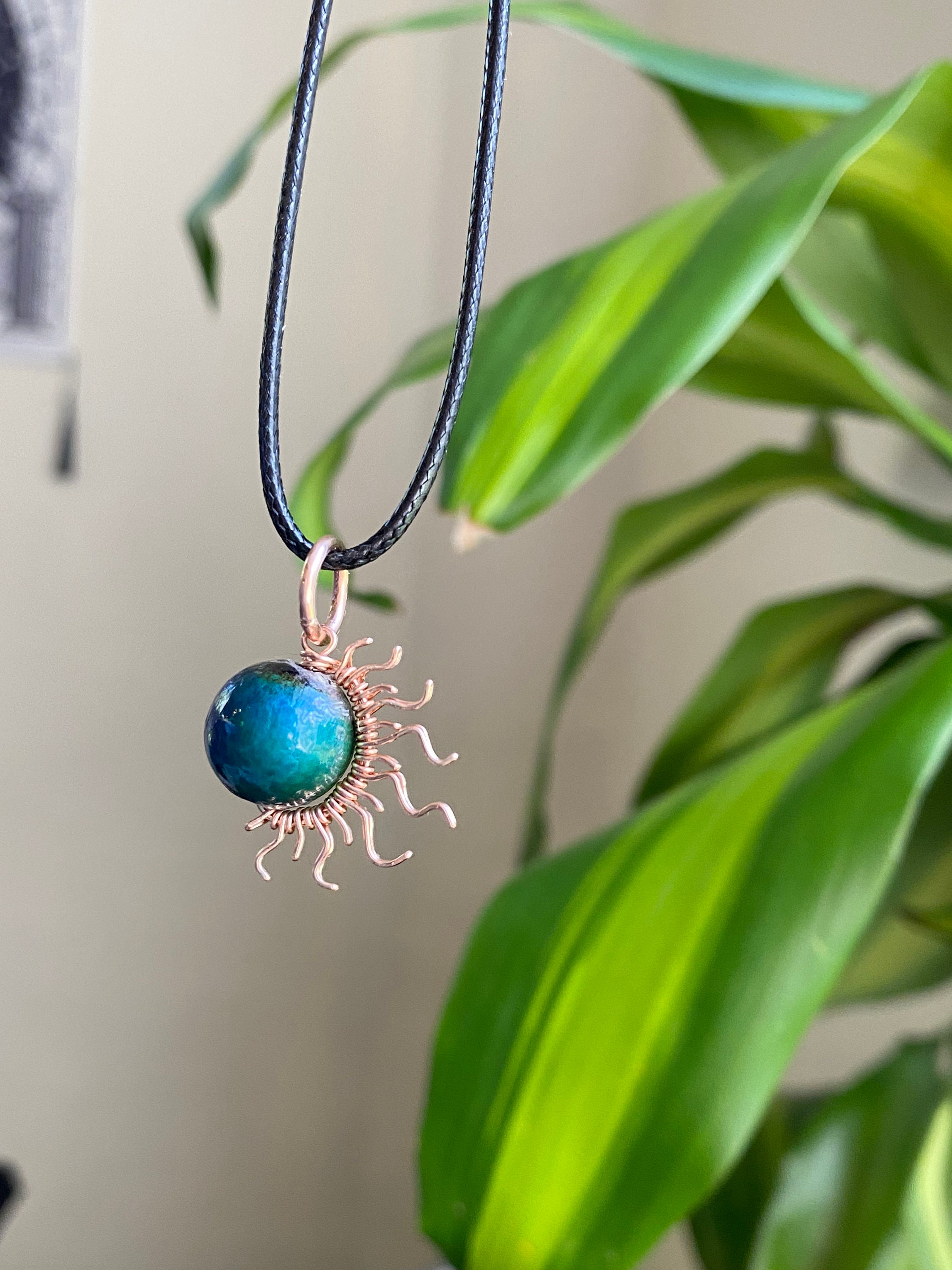 Mood Bead Color Change Sunburst Wire Pendant - Etsy