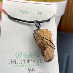 Genuine Spinosaurus Tooth Wire Pendant- Silver/steel/copper/bronze/14k ...